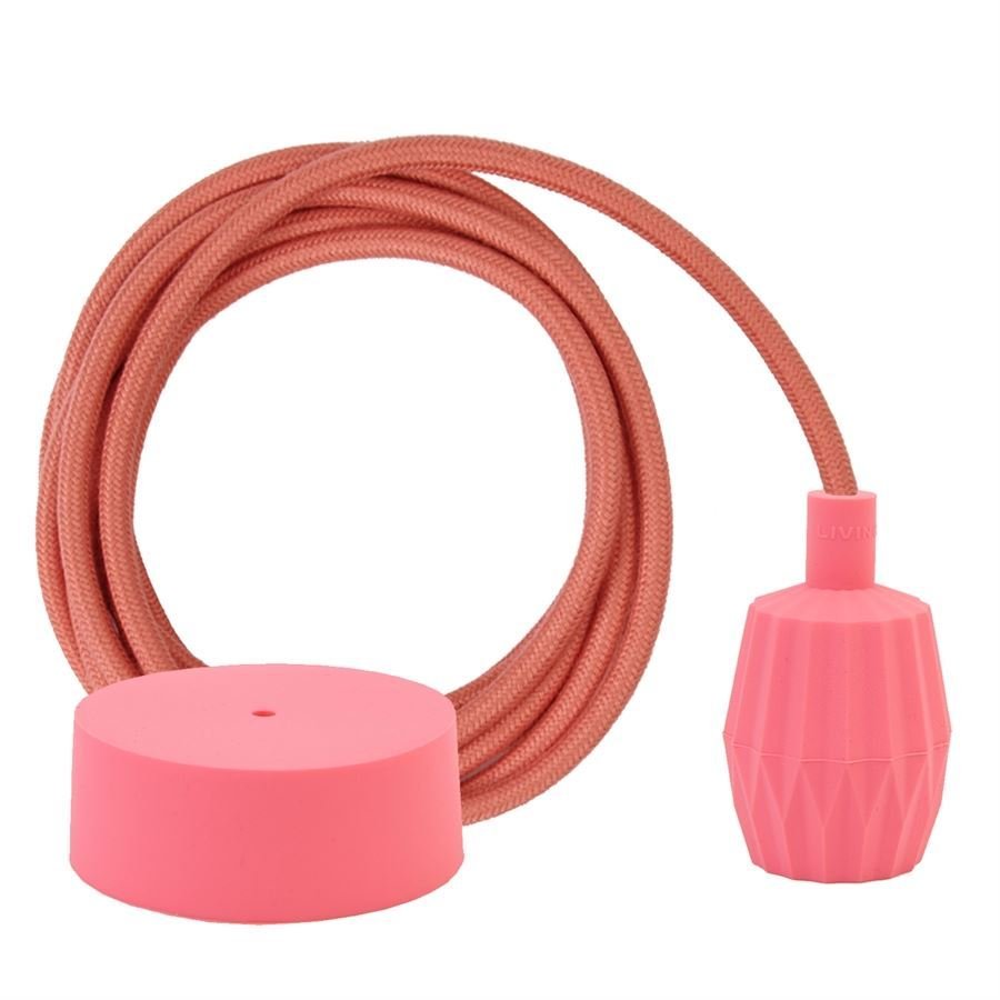 Dusty Peach cable 3 m. w/peach Plisse - Plisse E27 - Living by Colors